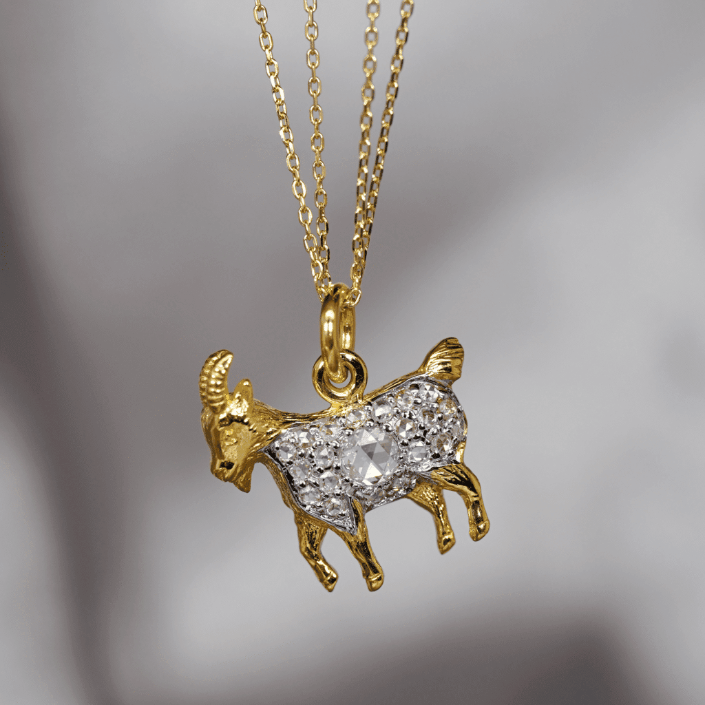 Goat 18k yellow gold pendant - Petchseeg Thai Co., Ltd