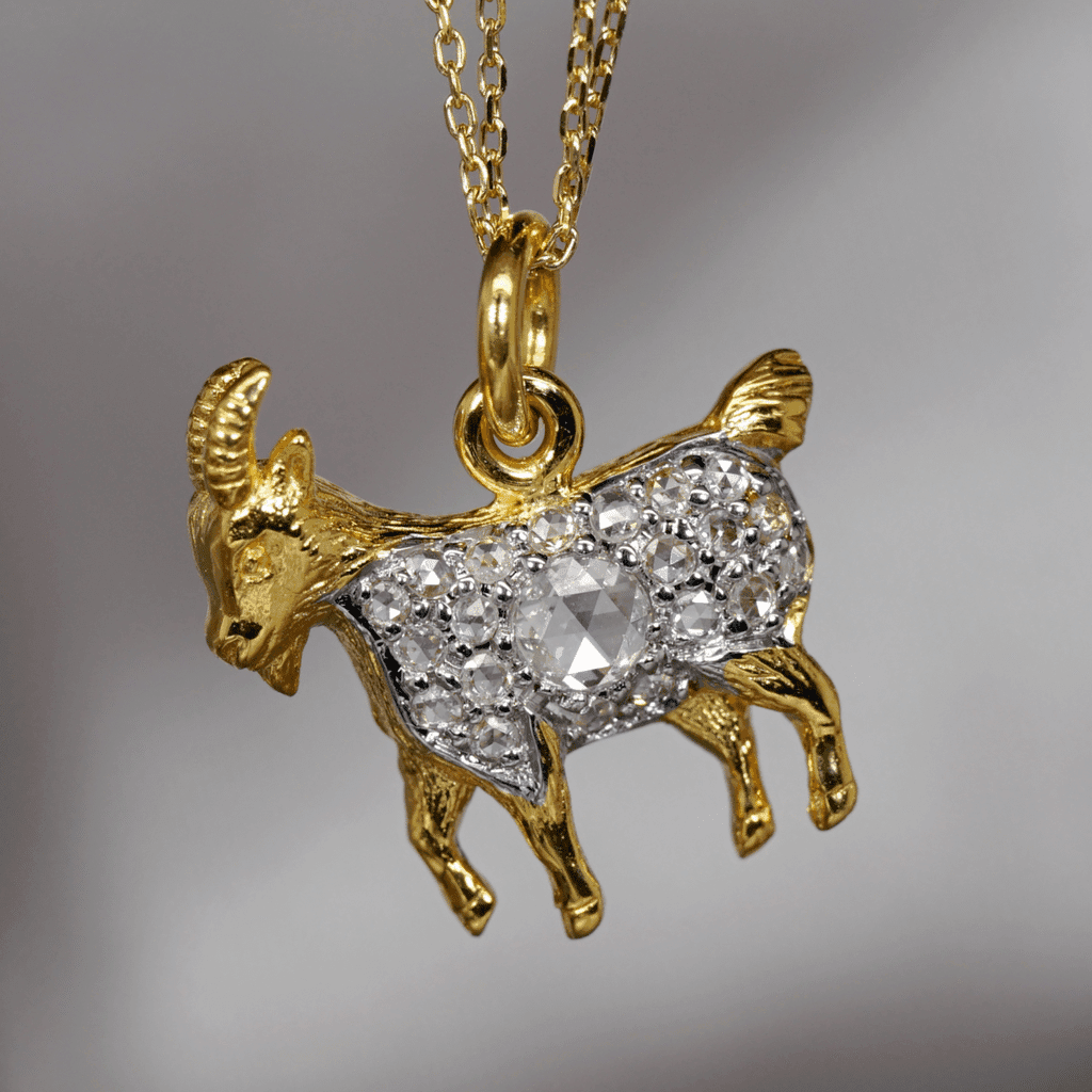 Goat 18k yellow gold pendant - Petchseeg Thai Co., Ltd
